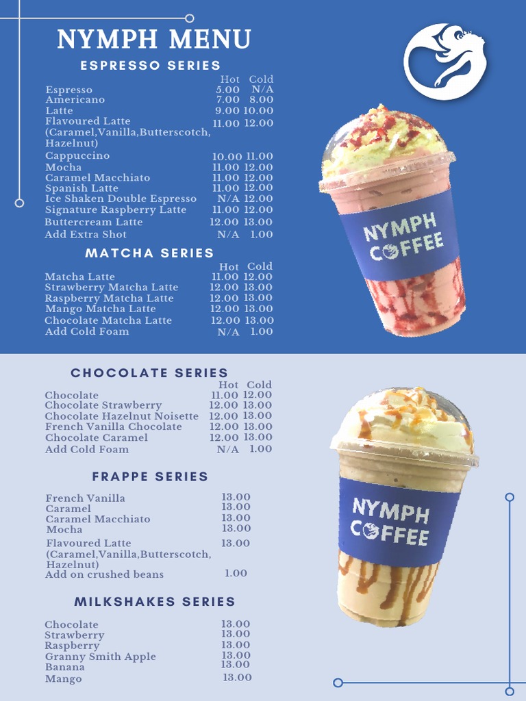 Nymph Coffee Menu Rev 2 | PDF