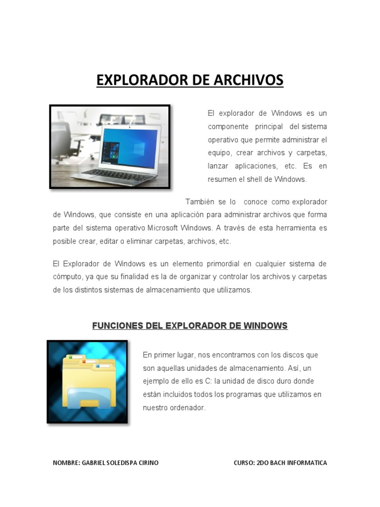 EXPLORADOR DE ARCHIVOS | PDF | Archivo de computadora | Microsoft Windows