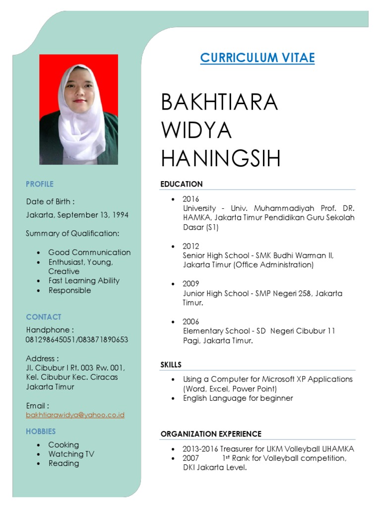 Bakhtiara Widya CV | PDF