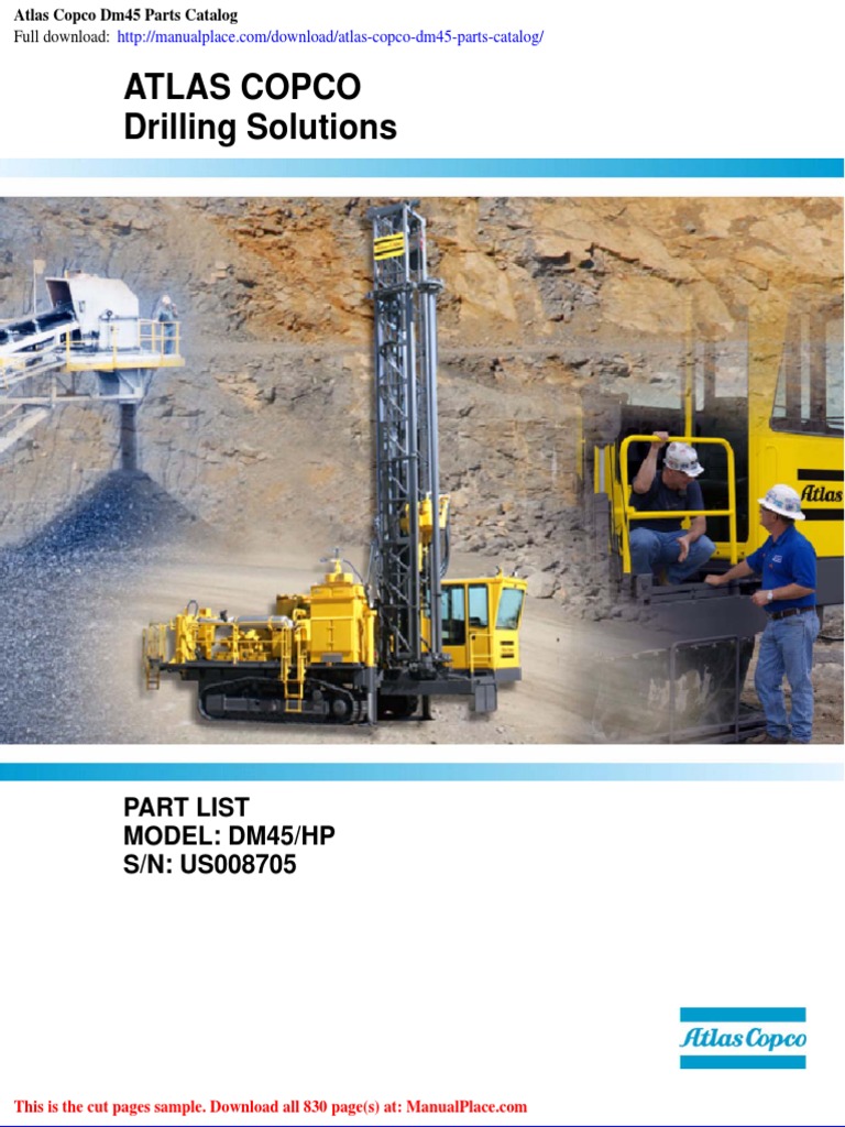 Atlas Copco Dm45 Parts Catalog | PDF | Mechanical Engineering | Equipment