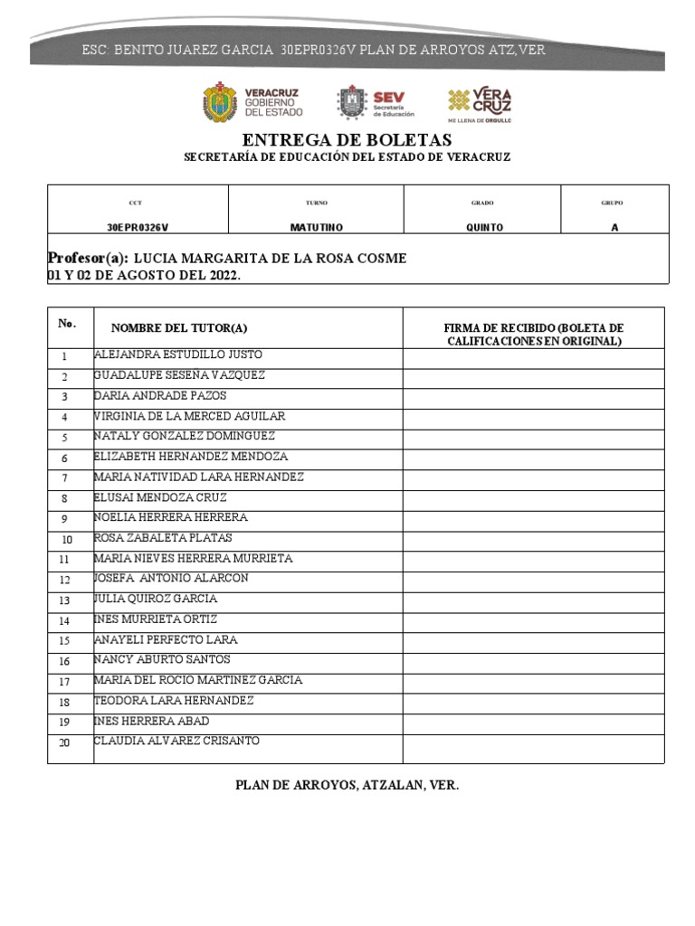 Firmas de Boletas | PDF