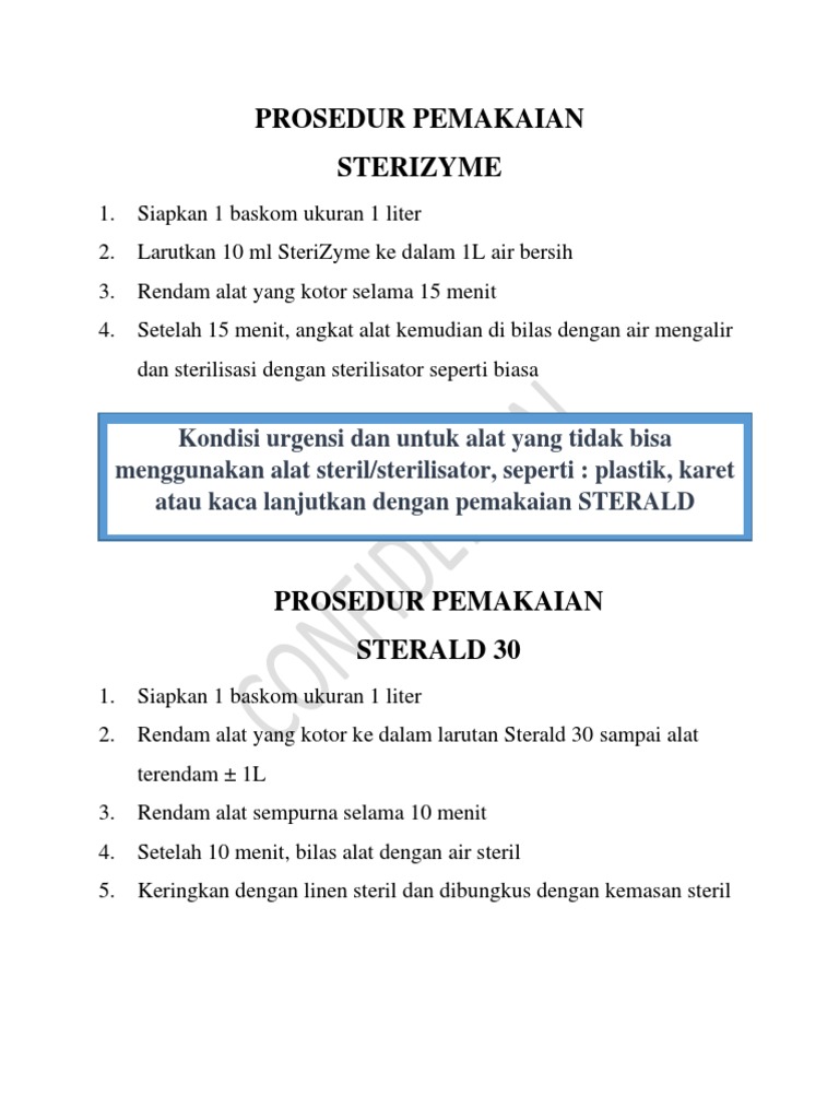 Prosedur Pemakaian Cairan Steril | PDF