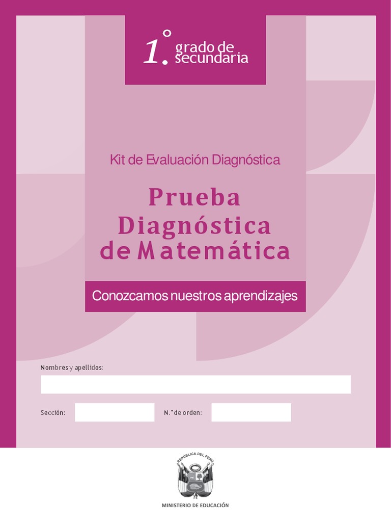 Prueba Diagnóstica de Matemáticas 5° Grado | PDF | Ángulo | Lima