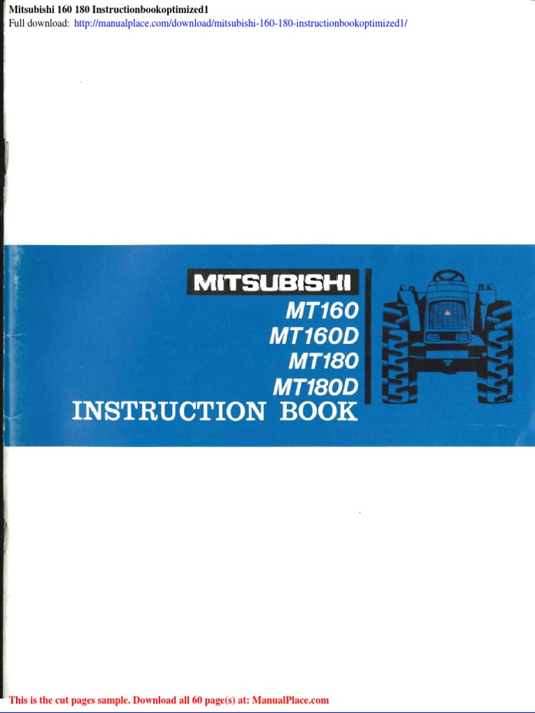 Mitsubishi MT160/180 Tractor Manual | PDF