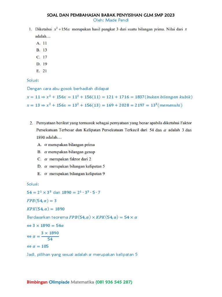 Solusi SMP 2023 | PDF