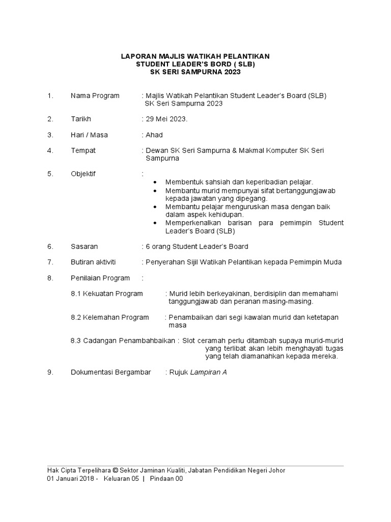 laporan kursus kem kepimpinan 2023 | PDF