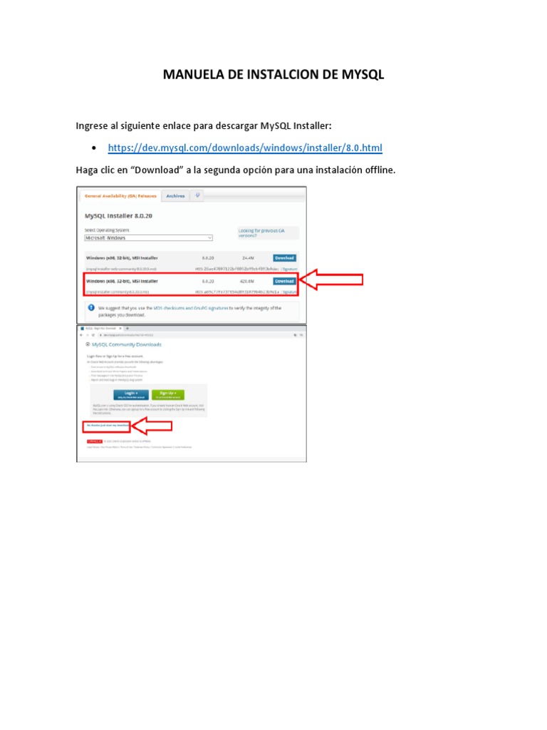 Manual de Instalcion de Mysql | PDF | Mi sql | Ingeniería de software