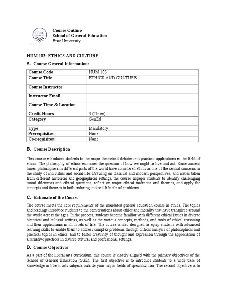 HUM 103 SUMMER 2023 OBE Course Outline Sunday & Tuesday | PDF ...