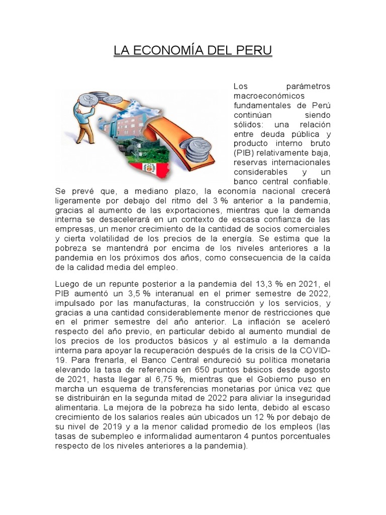 LA ECONOMÍA DEL PERU | PDF | Perú | Producto Interno Bruto