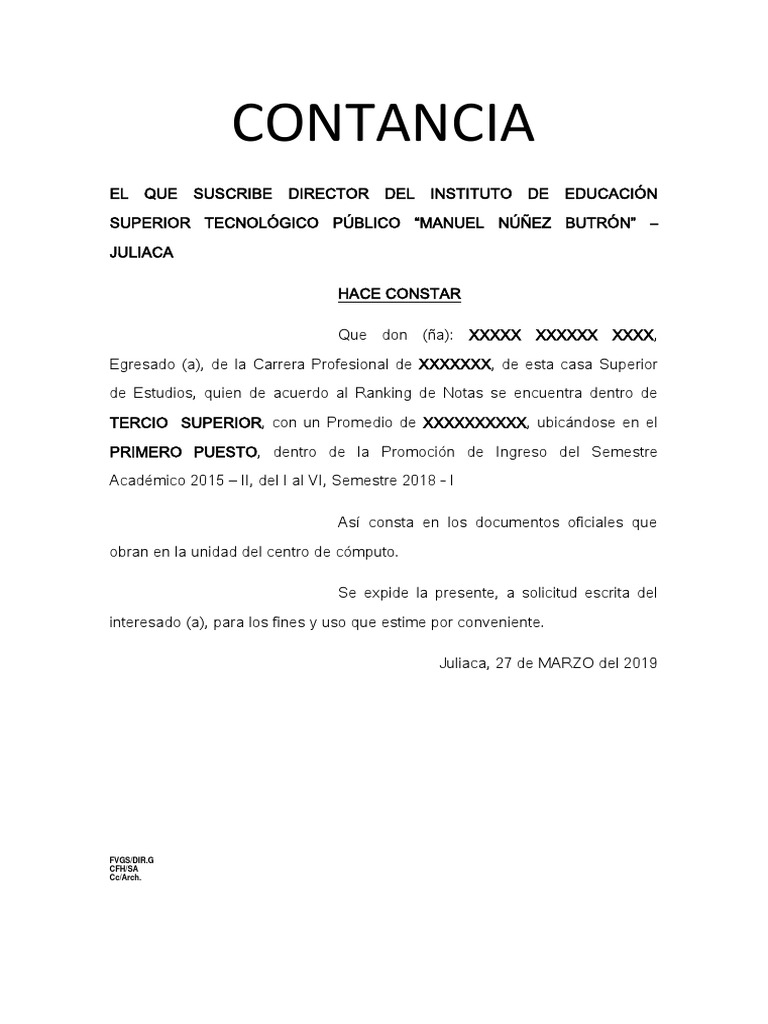 Constancia de Quinto Superior | PDF