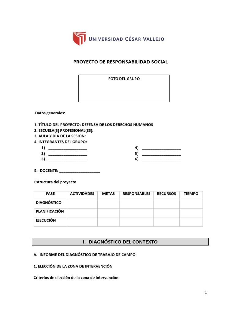 Proyecto de Responsabilidad Social | PDF