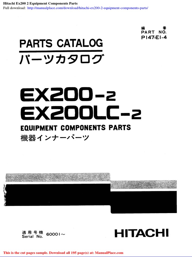 Hitachi Ex200 2 Equipment Components Parts | PDF | Computers