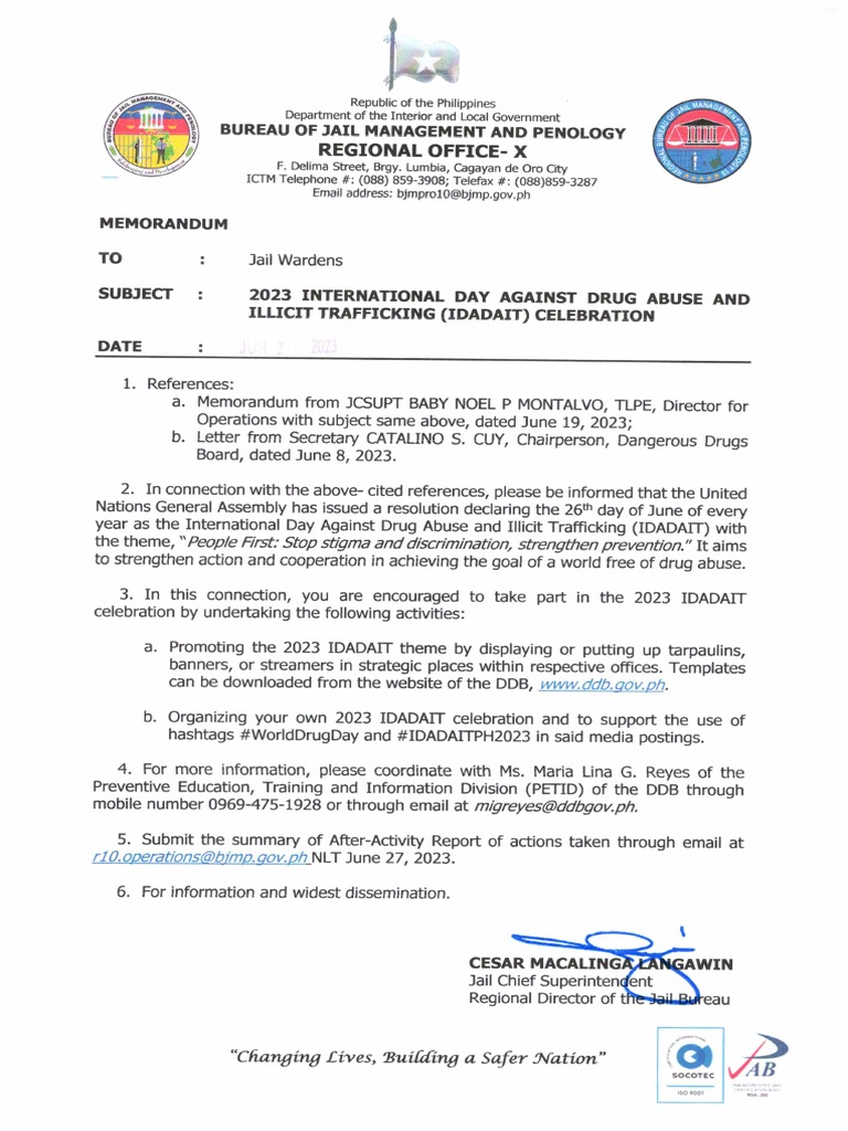 2023 International Day Against Drug Abuse and Illicit Trafficking ...