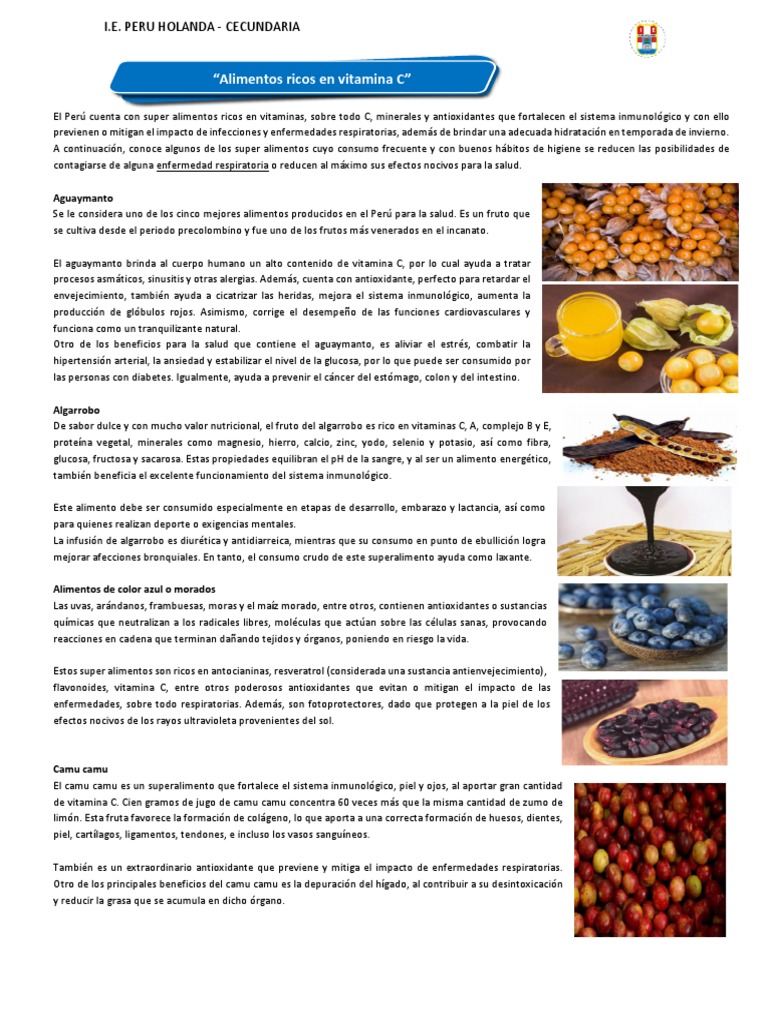 Lectura Exp 00 3 4act Cyt 4° Alimentos Ricos En Vitamina