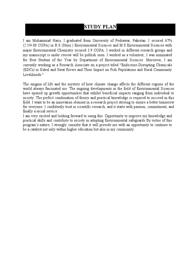 Study Plan For PHD | PDF | Science