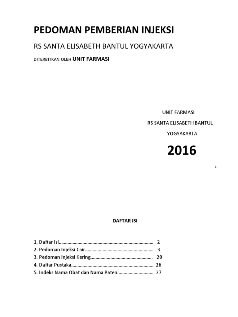 Pedoman Pemberian Injeksi | PDF