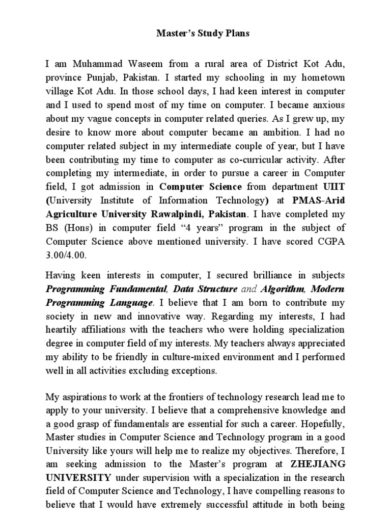 Study Plan (1) For Master | PDF | Career & Growth