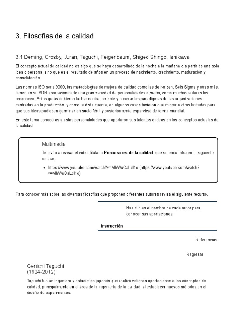 Principios de Calidad Autogestivo - Fundamentos y Filosofías de Calidad12 | PDF