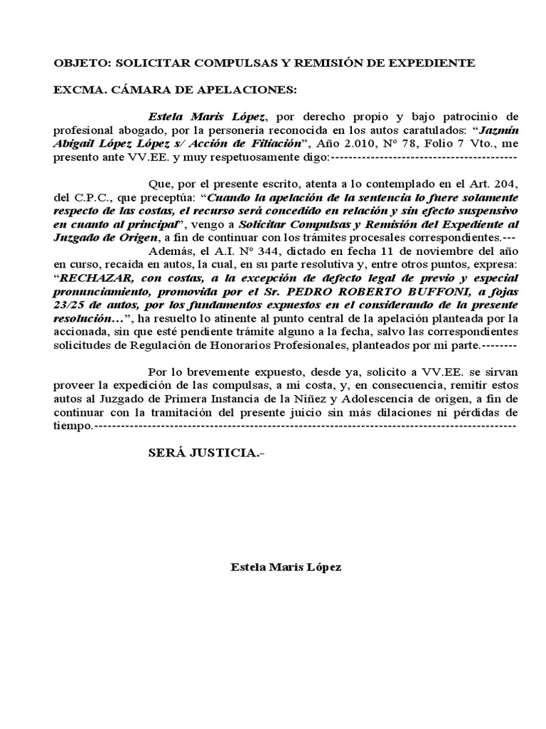 Solicitar compulsas | PDF