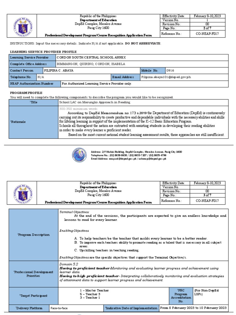 INSET-on-MARUNGKO APPROACH IN READING | PDF | Learning | Teachers