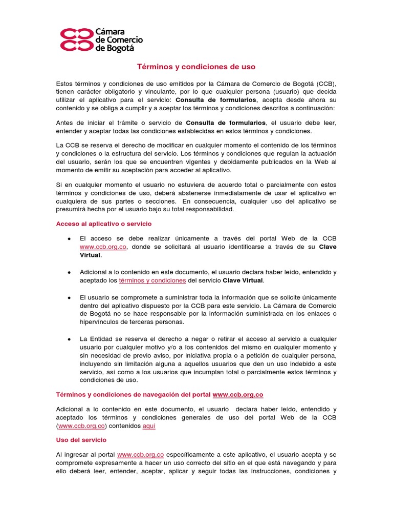 T Rminos y Condiciones de Consulta de Formularios | Descargar gratis PDF | Usuario (informática ...