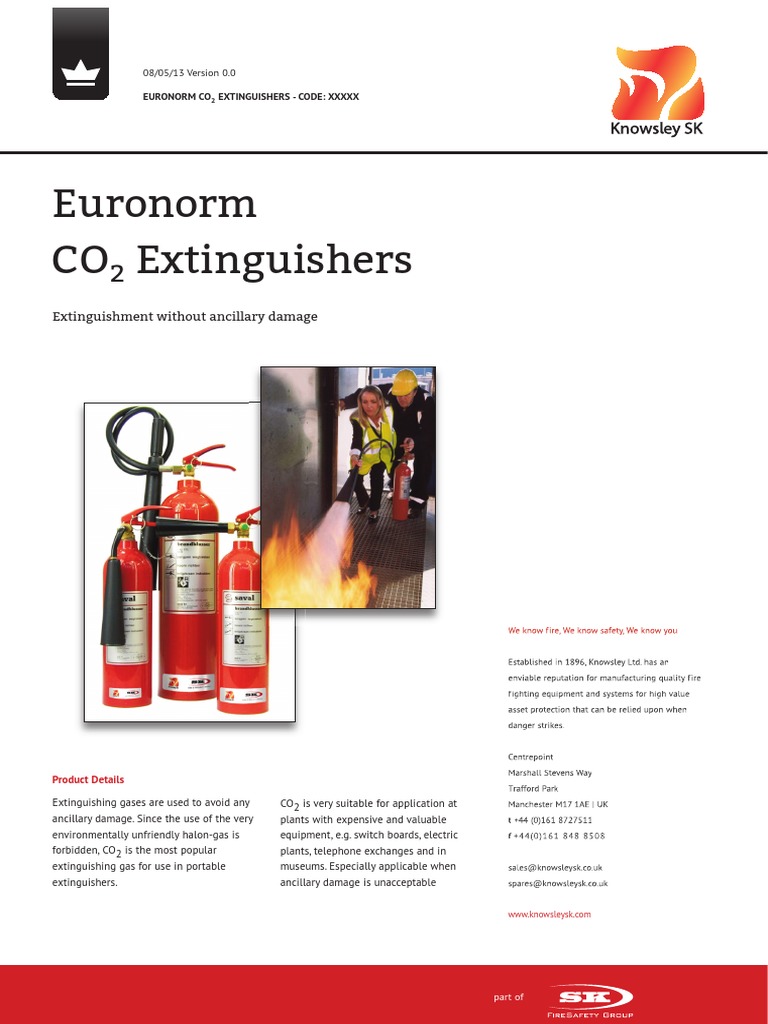 CO2-Extinguisher-Data-Sheet | PDF | Carbon Dioxide | Building Engineering