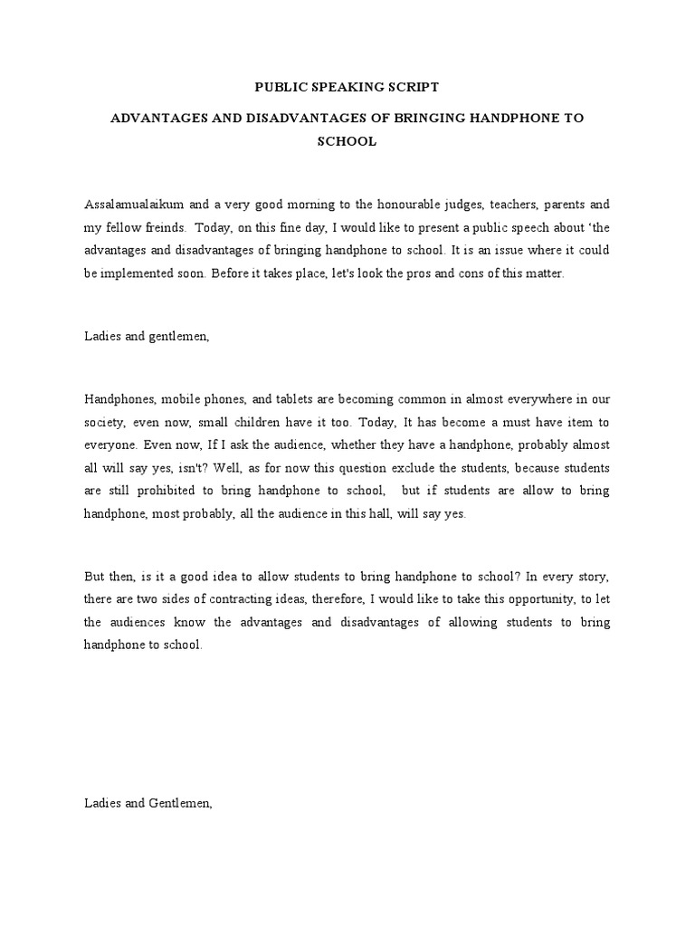 Public Speaking Script | PDF | Knowledge | Mobile Phones