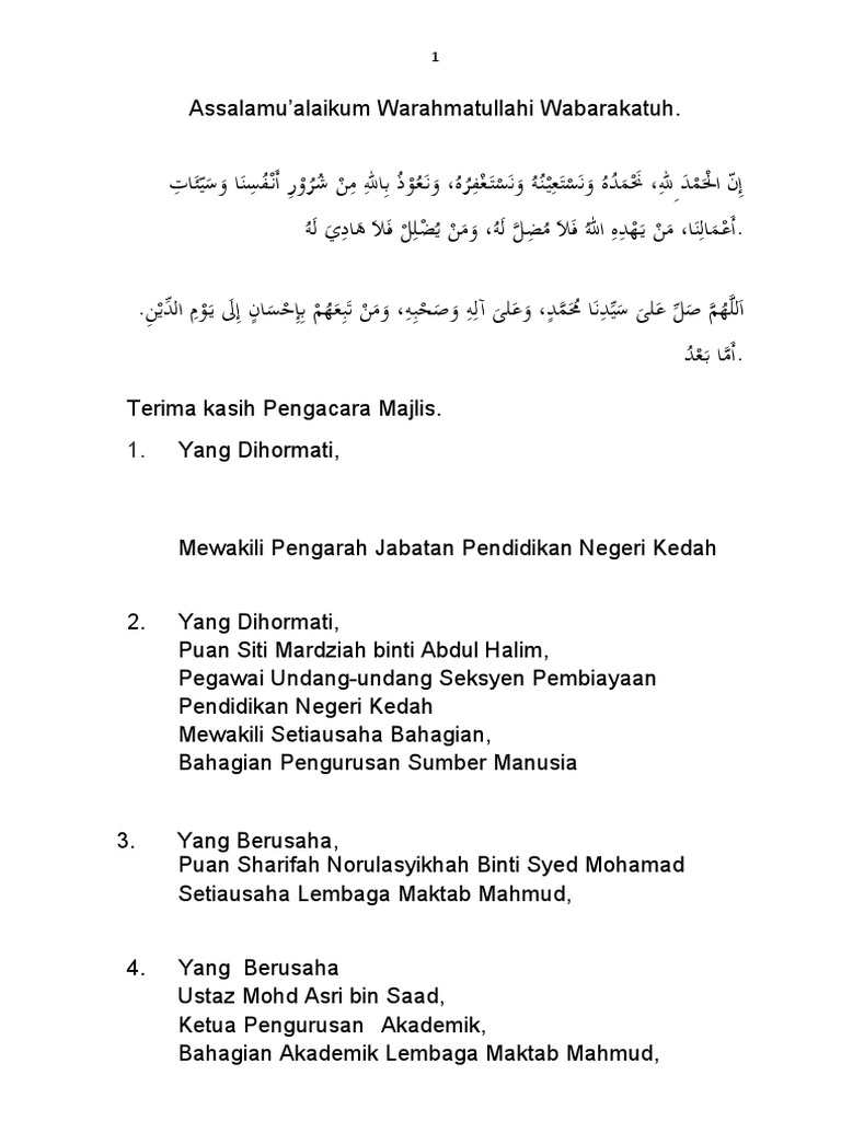 Teks Perasmi 2020 | PDF