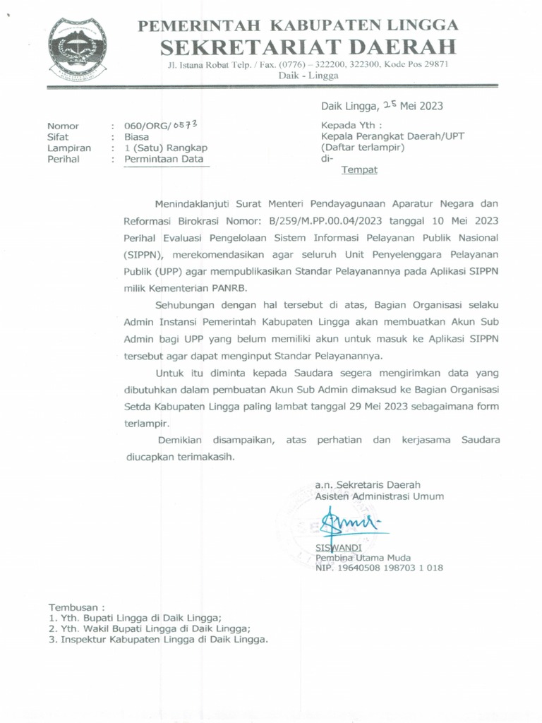 Scan Surat Permintaan Data | PDF