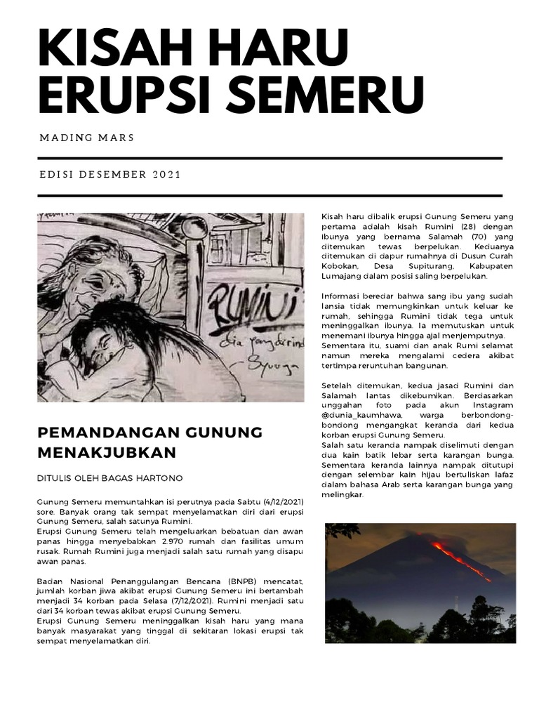 Kisah Haru Erupsi Gunung Semeru | PDF