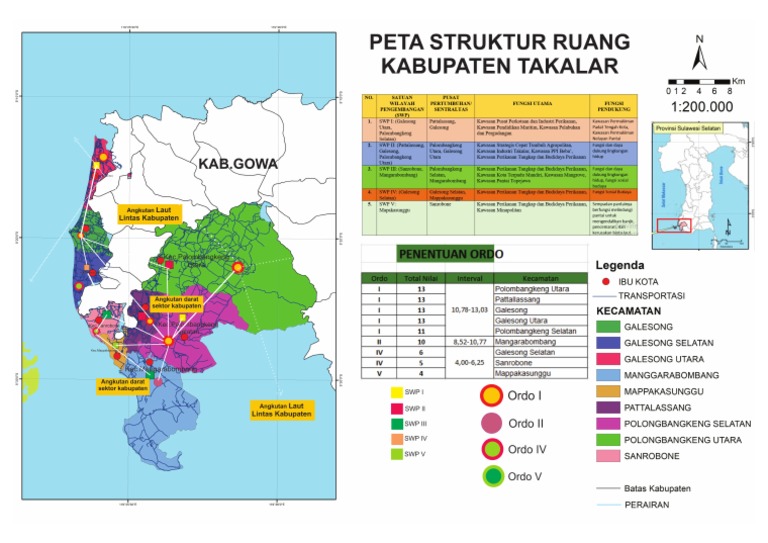 (Peta Struktur Ruang Takalar) - Khaerunnisa Nurul - P022202004 | PDF
