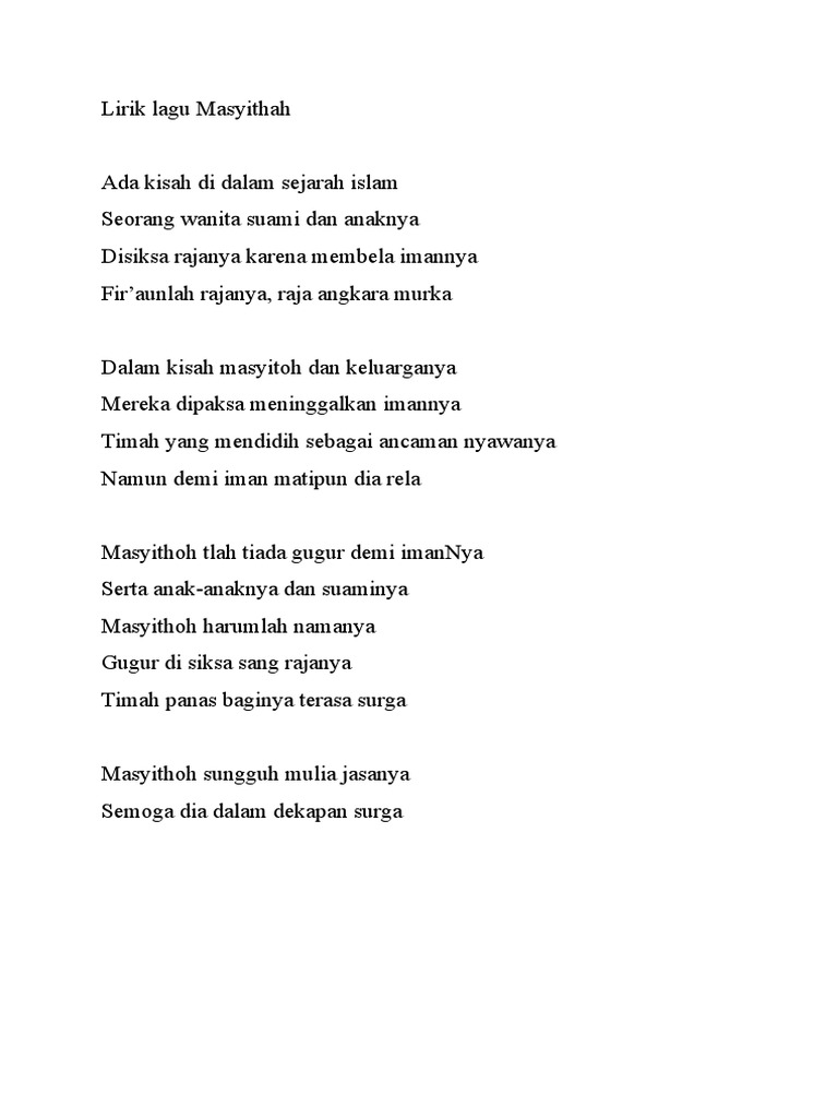 Lirik Lagu Mapsi 2023 | PDF