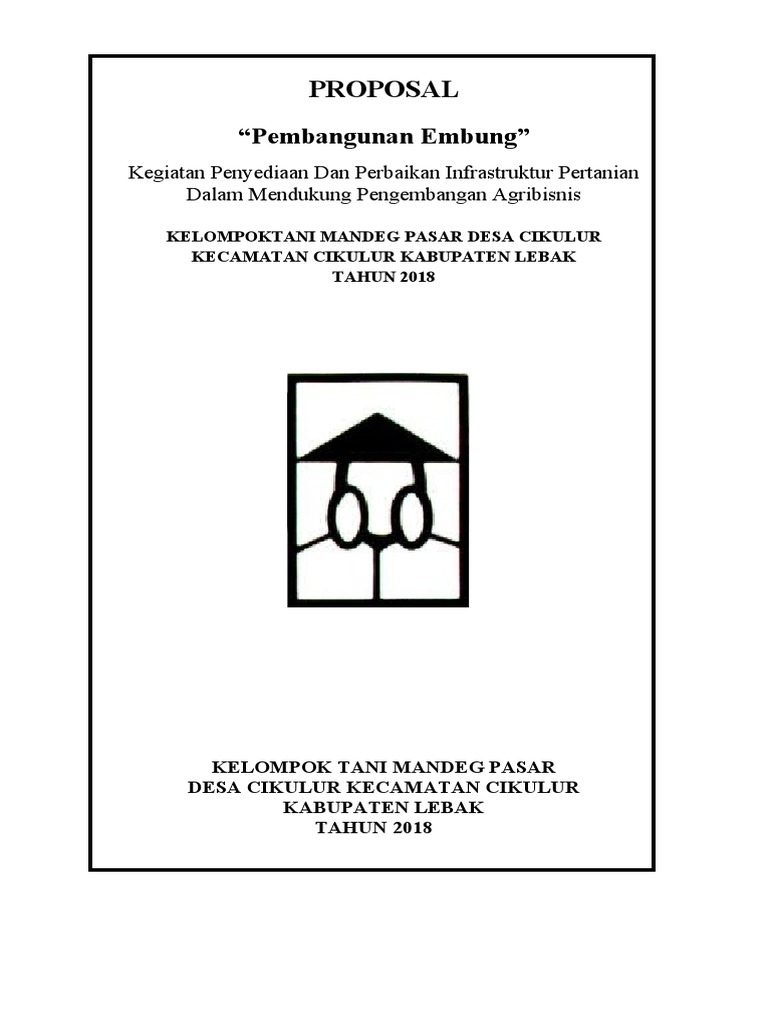 Proposal Embung Mandeg Pasar | PDF