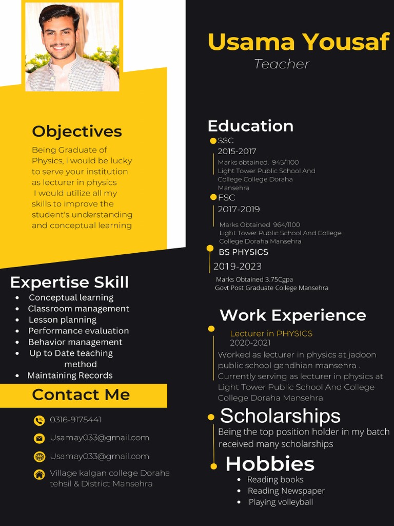 CV Usama Yousaf | PDF CV Usama Yousaf | PDF