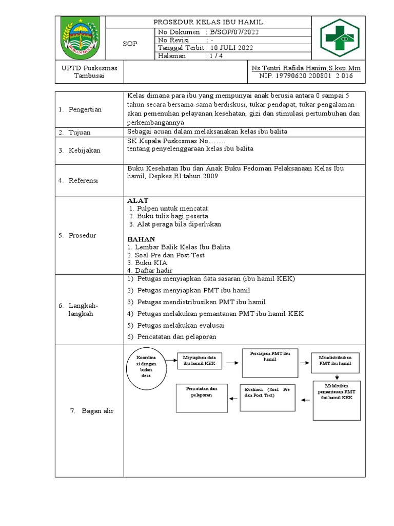 Sop Kelas Ibu Balita | PDF