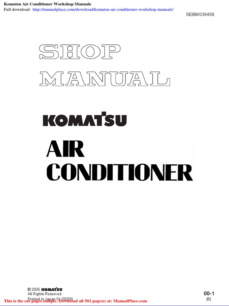 Komatsu Air Conditioner Workshop Manuals | PDF