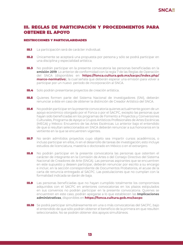 Reglas de Participación SNCA 2025 | PDF | México