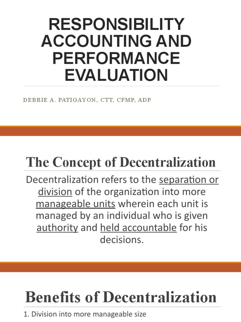 RESPONSIBILITY ACCOUNTING | PDF | Return On Investment | Economies
