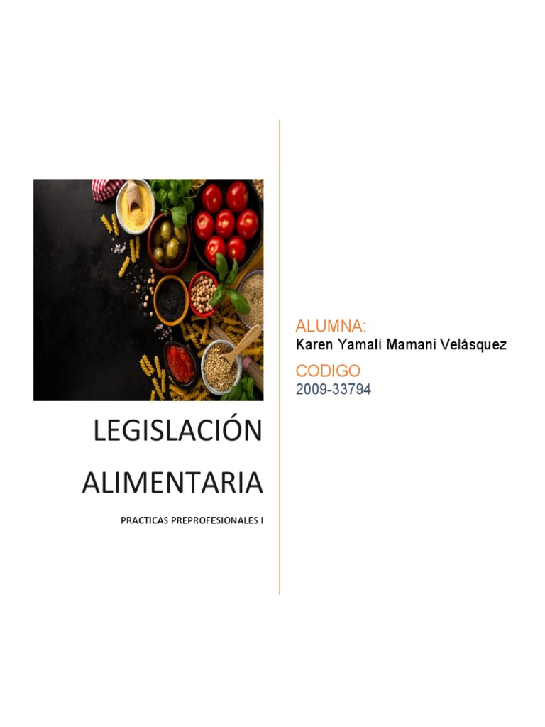 Legislación Alimentaria | PDF | Seguridad alimenticia | Análisis de Riesgo y Puntos Críticos de ...