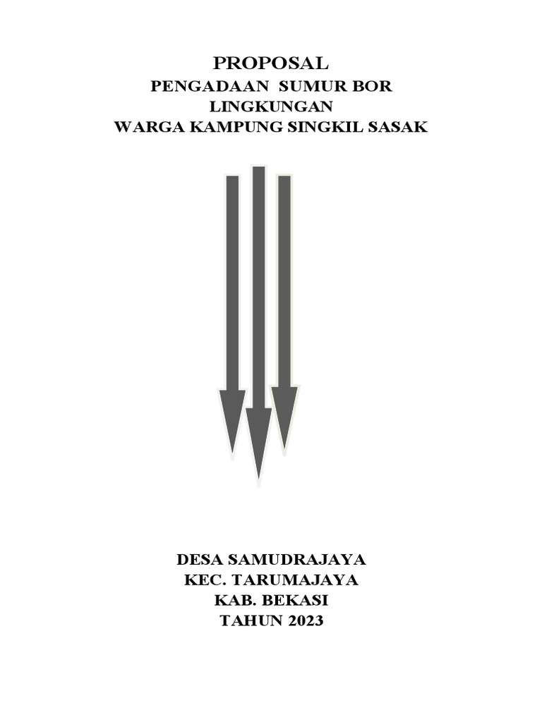 Prosal Sumur Bor Kp. Singkil Sasak | PDF