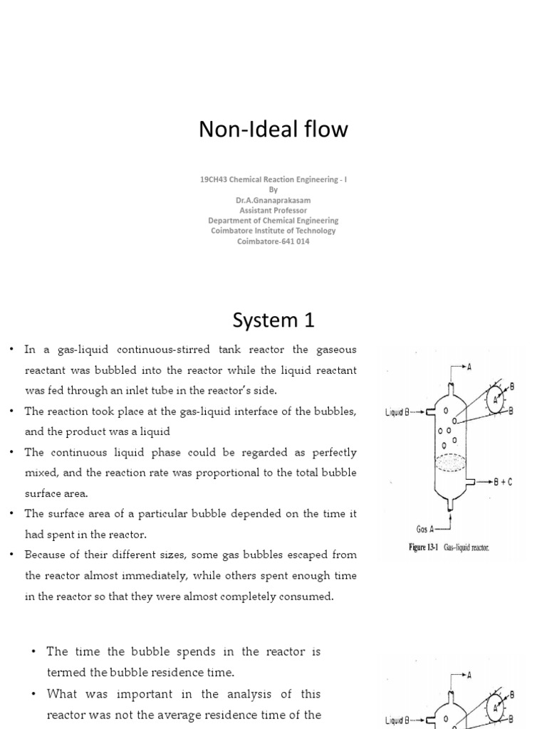 UNIT 5 Non-Ideal Flow | PDF