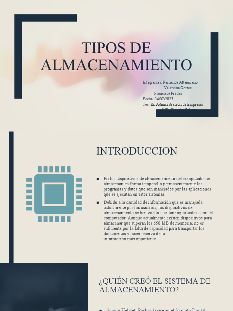 Tipos de Almacenamiento Informático | PDF | Almacenamiento de datos de ...