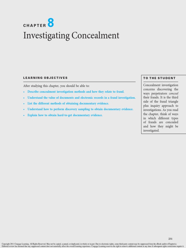 ch8 Investigation Concealment mg9 TGL 30 Mei 2023 | PDF