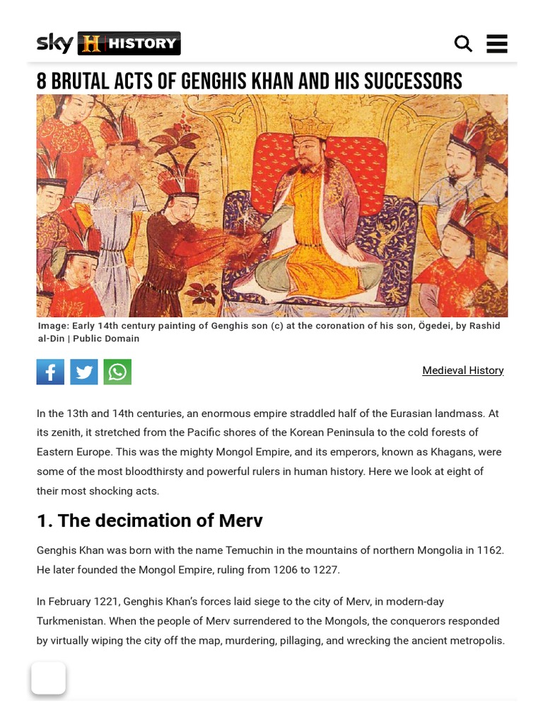 8 Brutal Acts of Genghis Khan and His Successors - Sky HISTORY TV ...