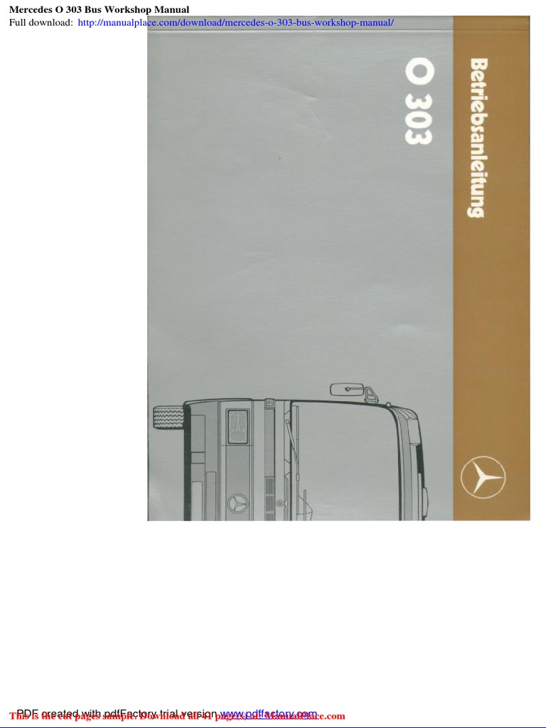 Mercedes O 303 Bus Manual Download | PDF