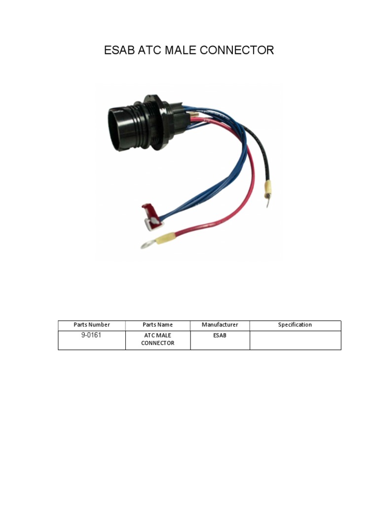 Esab Atc Connector PN 9-0161 | PDF