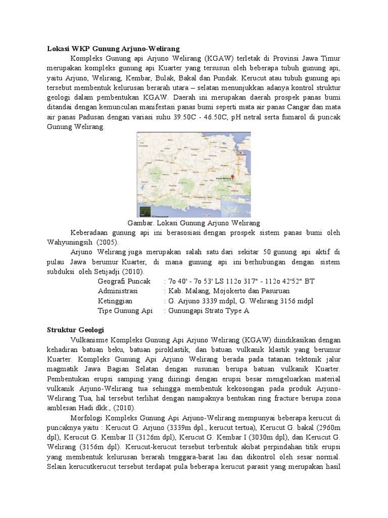 Lokasi Dan Struktur Geologi WKP Gunung Arjuno | PDF