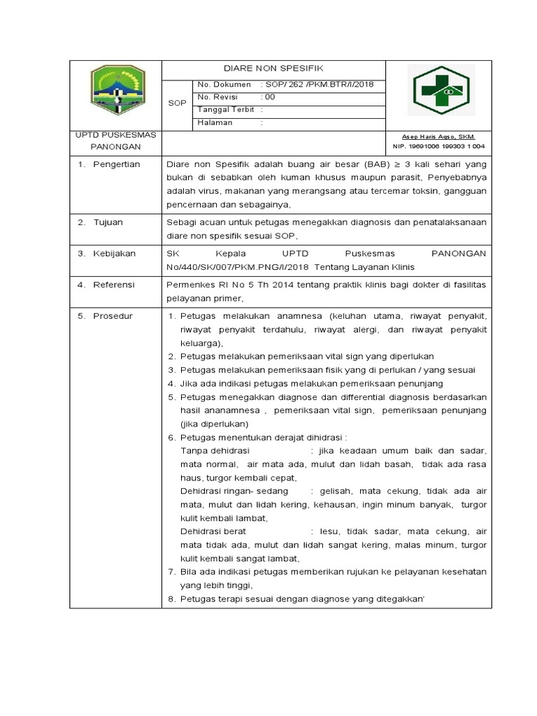 Sop Diare Non Spesifik | PDF | Pengembangan Diri