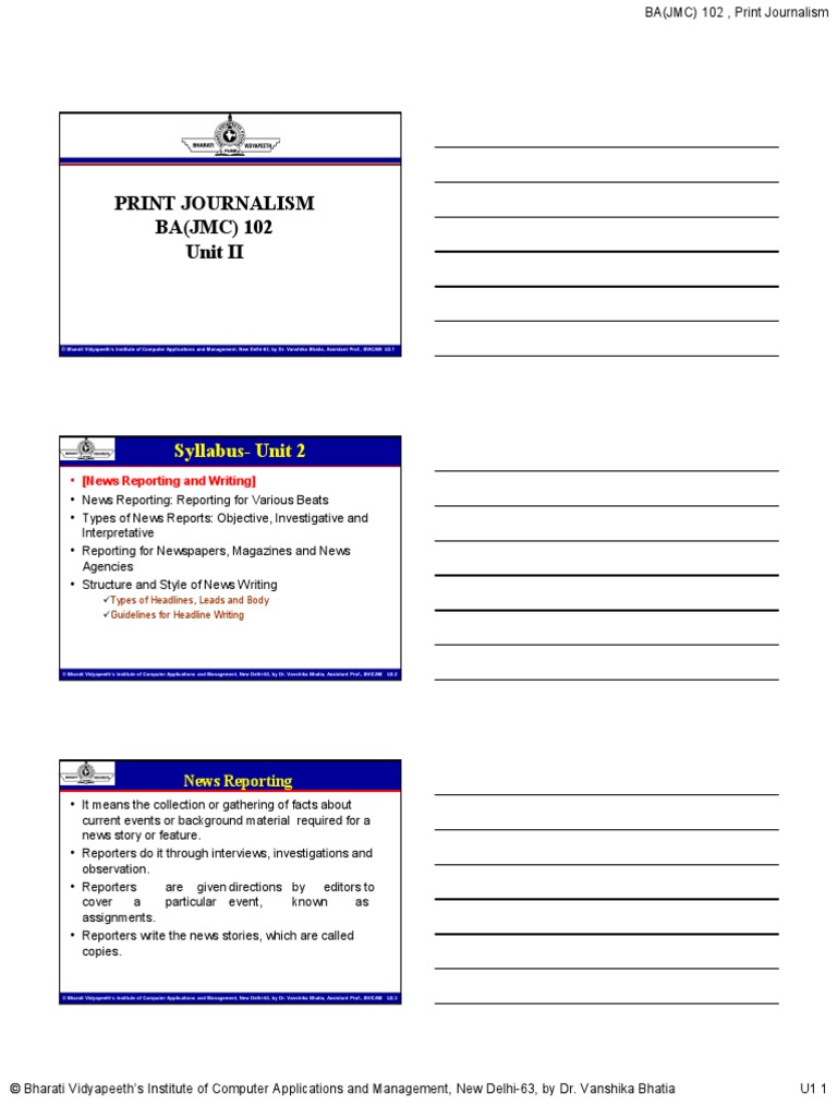 PJ - 102 Unit 2 - 0 | PDF | Journalism | News