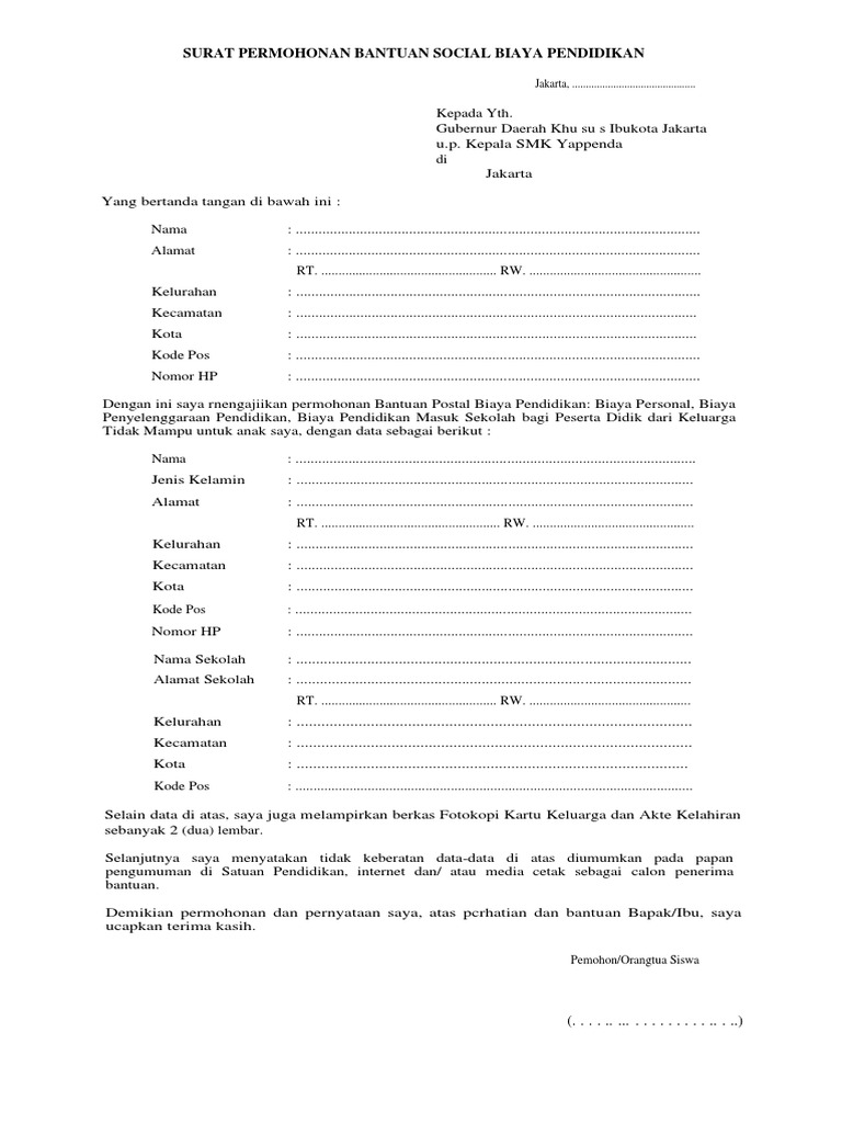 Surat Permohonan BPMS | PDF | Griya & Taman